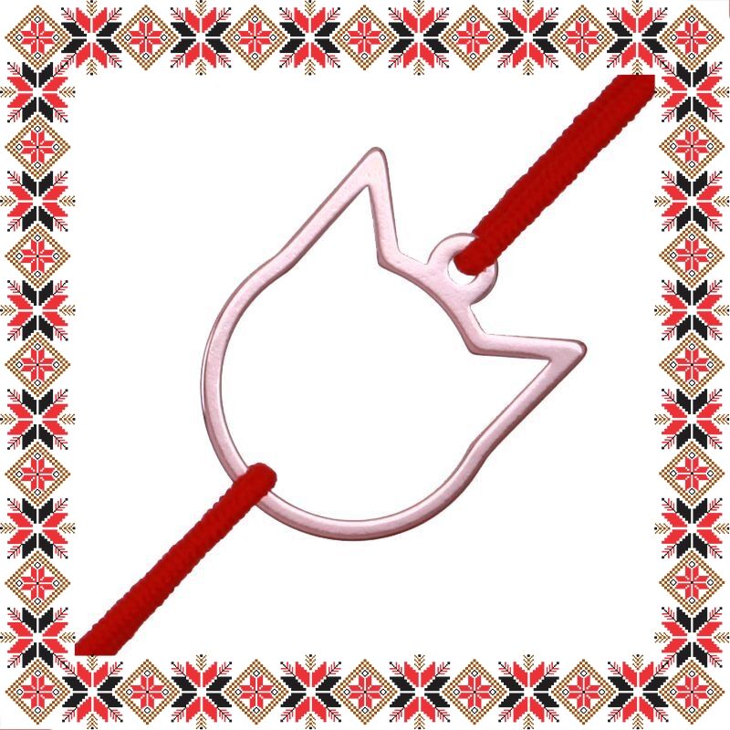 Martisor Bratara Argint 925 Placat Aur Roz 18K Contur Pisica