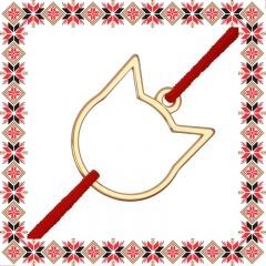 Martisor Bratara Argint 925 Placat Aur 24K Contur Pisica