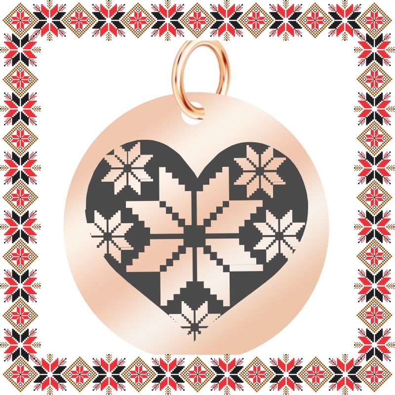 Martisor Pandantiv Inox Banut Auriu Rose Gold Motive Traditionale