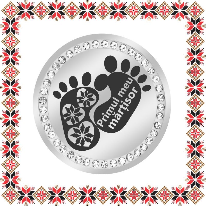 Martisor Brosa Inox Banut Pietre Primul Martisor Argintiu