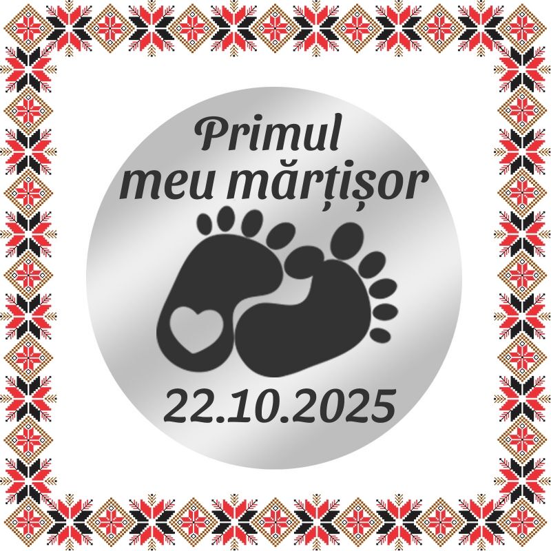 Martisor Personalizat Brosa Inox Banut Primul Martisor Data Argintiu