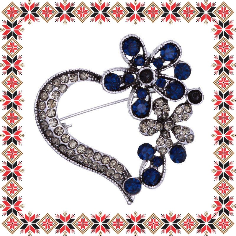 Martisor Brosa Inima cu Flori
