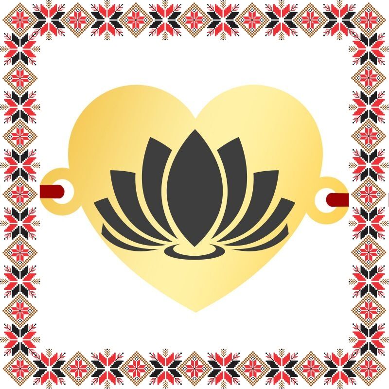 Martisor Bratara Inox Inima Aurie Floare de Lotus