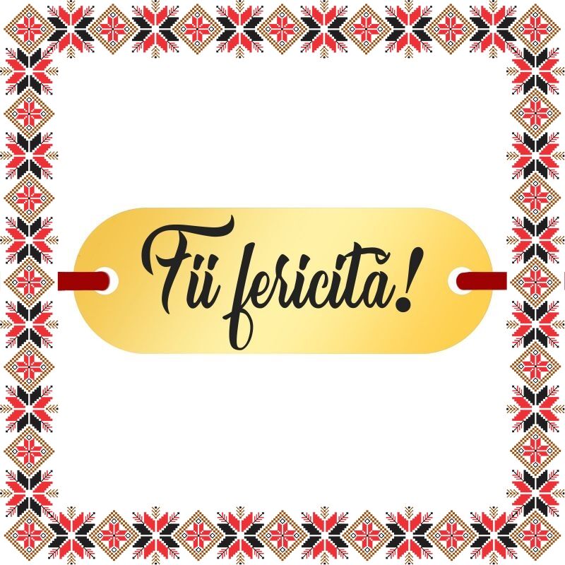 Martisor Bratara Inox Placuta Aurie Fii Fericita