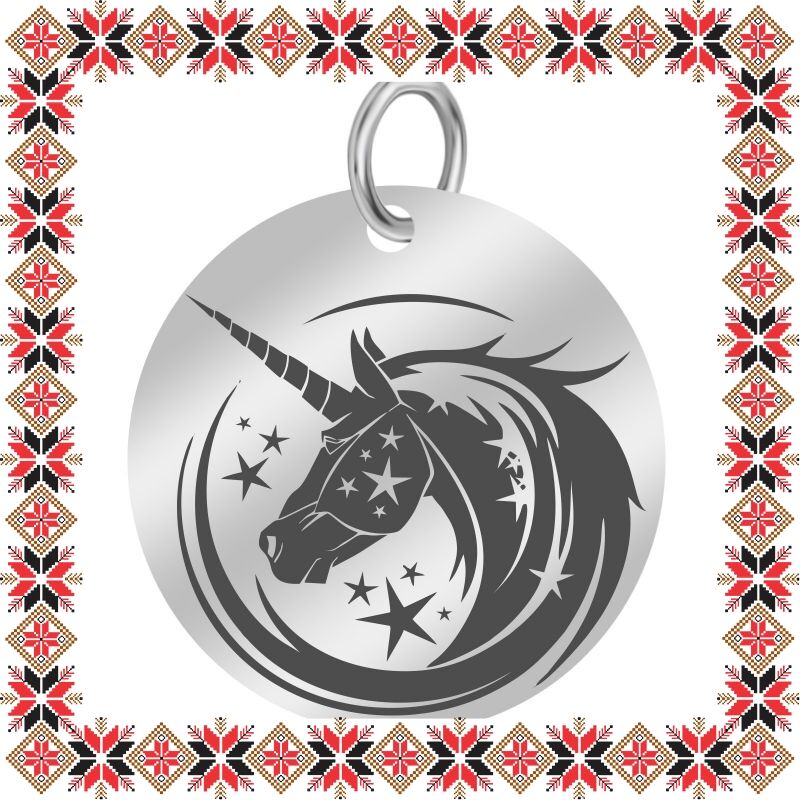 Martisor Pandantiv Inox Banut Argintiu Unicorn