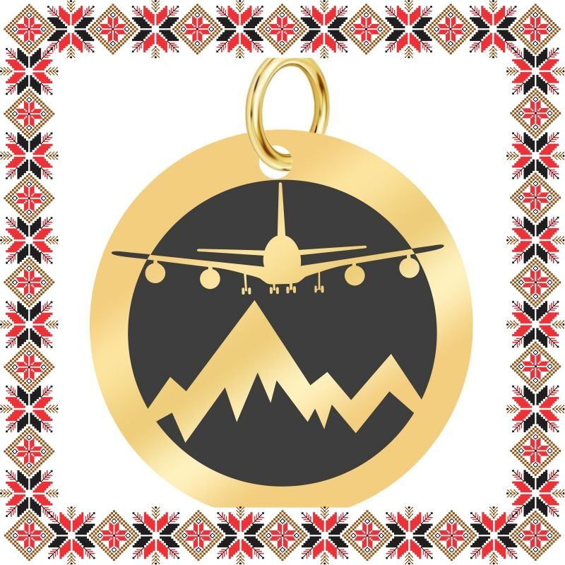 Martisor Pandantiv Inox Banut Auriu Calatorie
