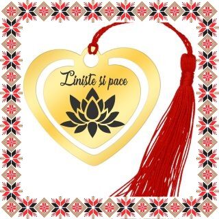Martisor Semn de Carte Inox Oval Argintiu Traieste clipa acum