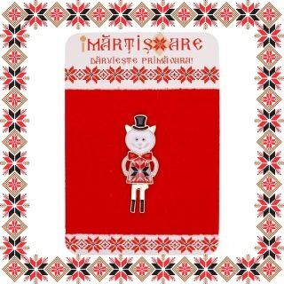 Martisor Bratara Argint 925 Placat Aur 24K Contur Pisica