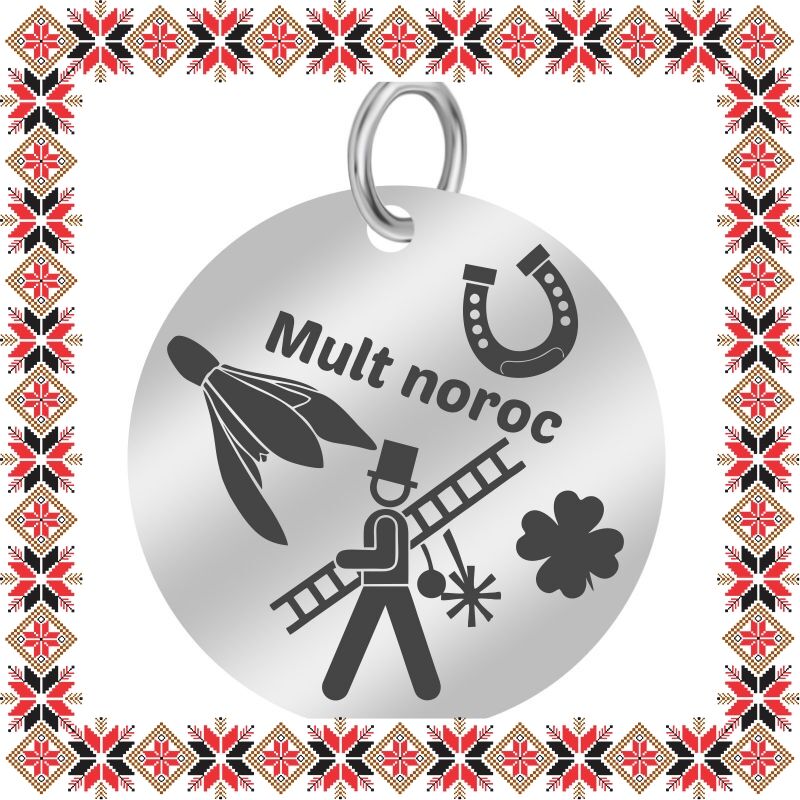 Martisor Pandantiv Inox Banut Argintiu Simboluri Mult Noroc