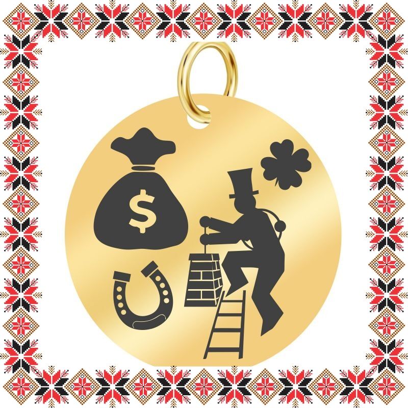 Martisor Pandantiv Inox Banut Auriu Simboluri norocoase