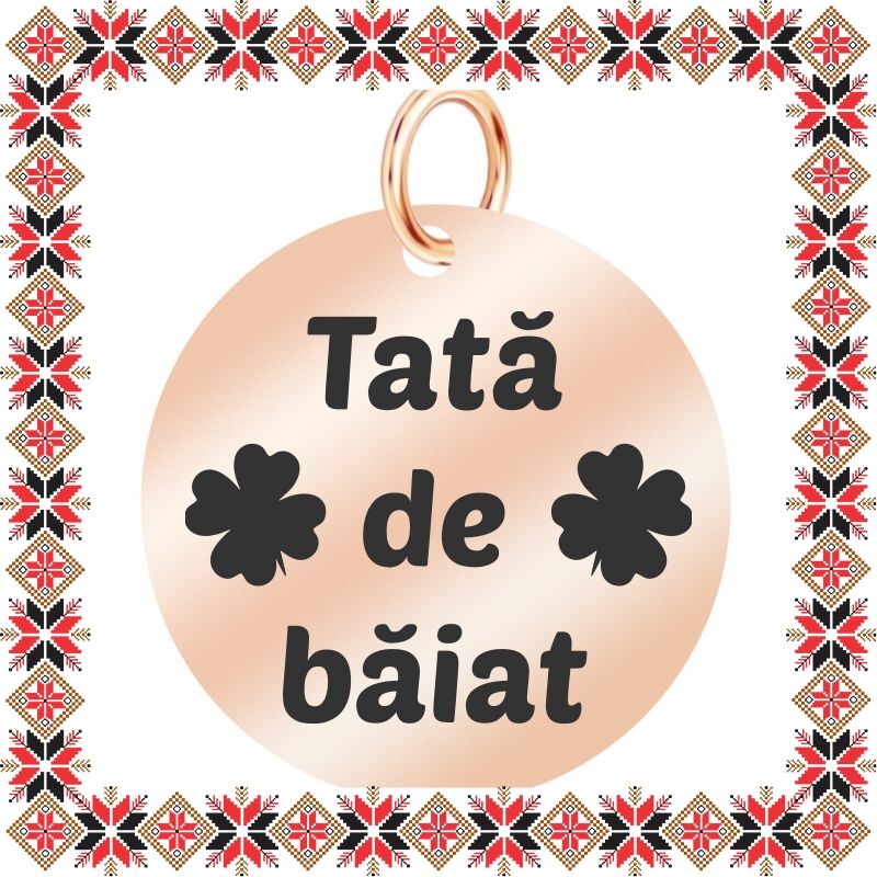Martisor Pandantiv Inox Banut Rose Gold Tata de baiat