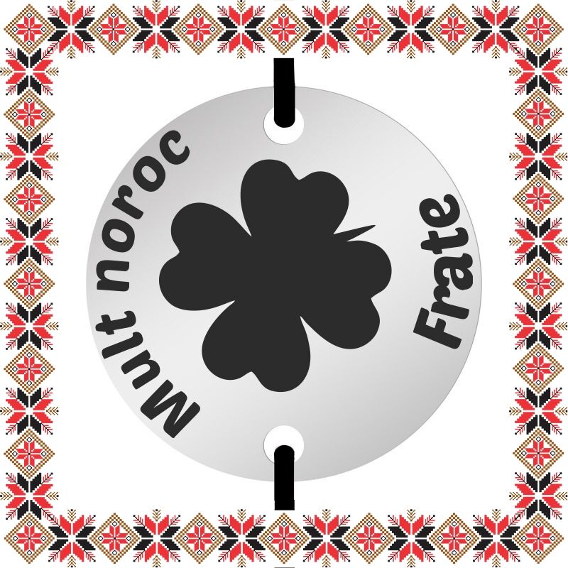 Martisor Bratara Inox Barbati Banut Argintiu Mult Noroc Frate