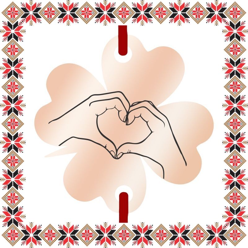 Martisor Bratara Inox Trifoi Rose Gold Inima Maini