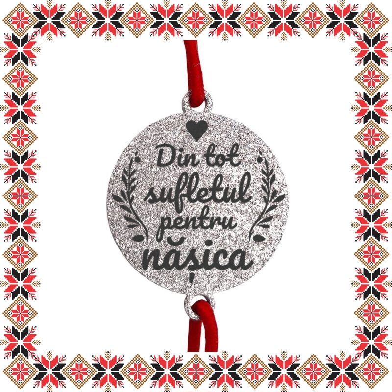 Martisor Bratara Inox Praf de Stele Banut Argintiu Nasica
