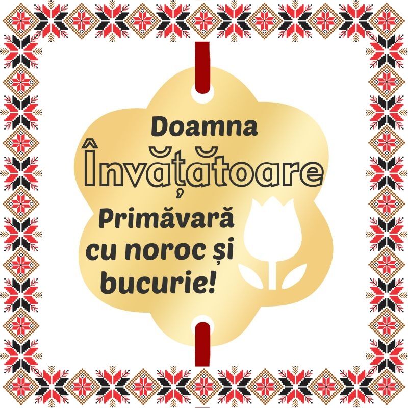 Martisor Bratara Inox Auriu Floare Lalea Draga Invatatoare