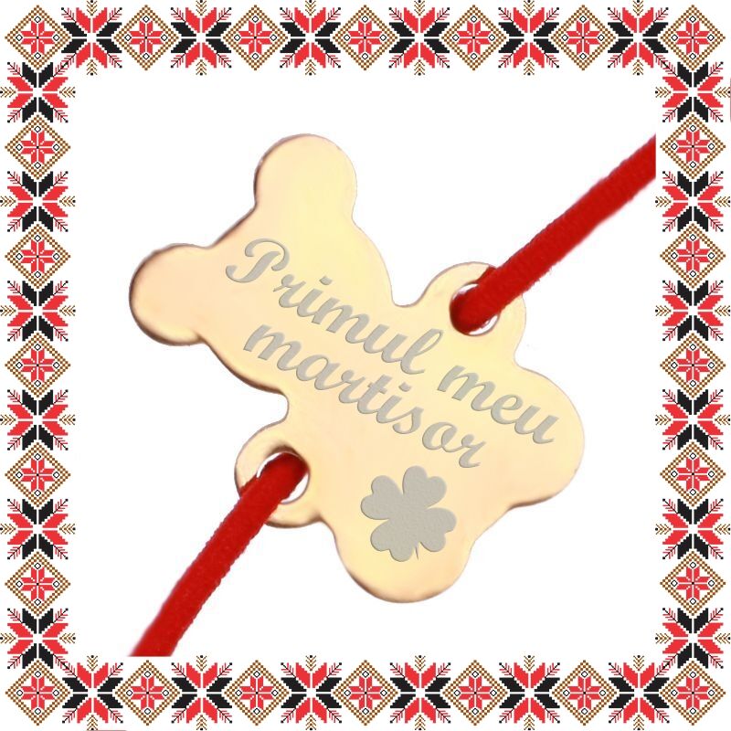 Martisor Bratara Inox Ursulet Primul meu Martisor